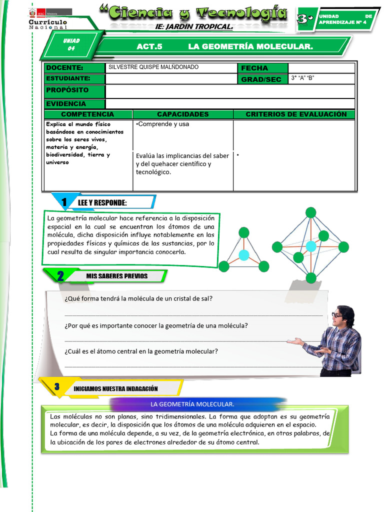 C-3º Act 5j Cyt Und 4 - Sem 3 | PDF | Moléculas | Física atómica