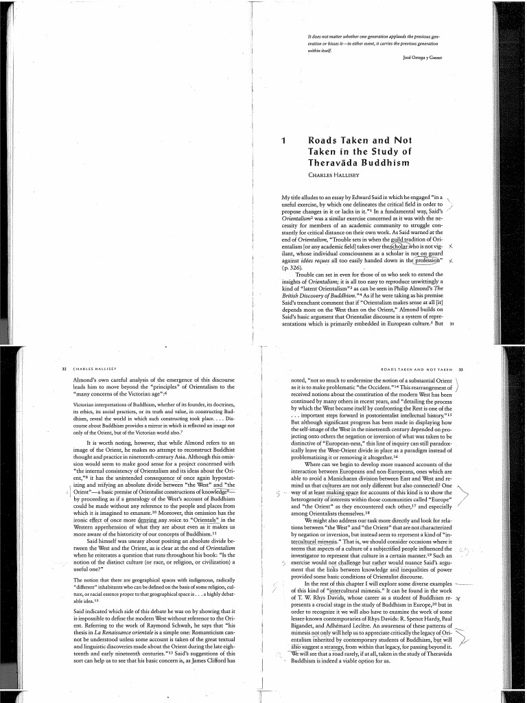Hallisey - Roads Taken and Not Taken in The Study of Theravada Buddhism ...