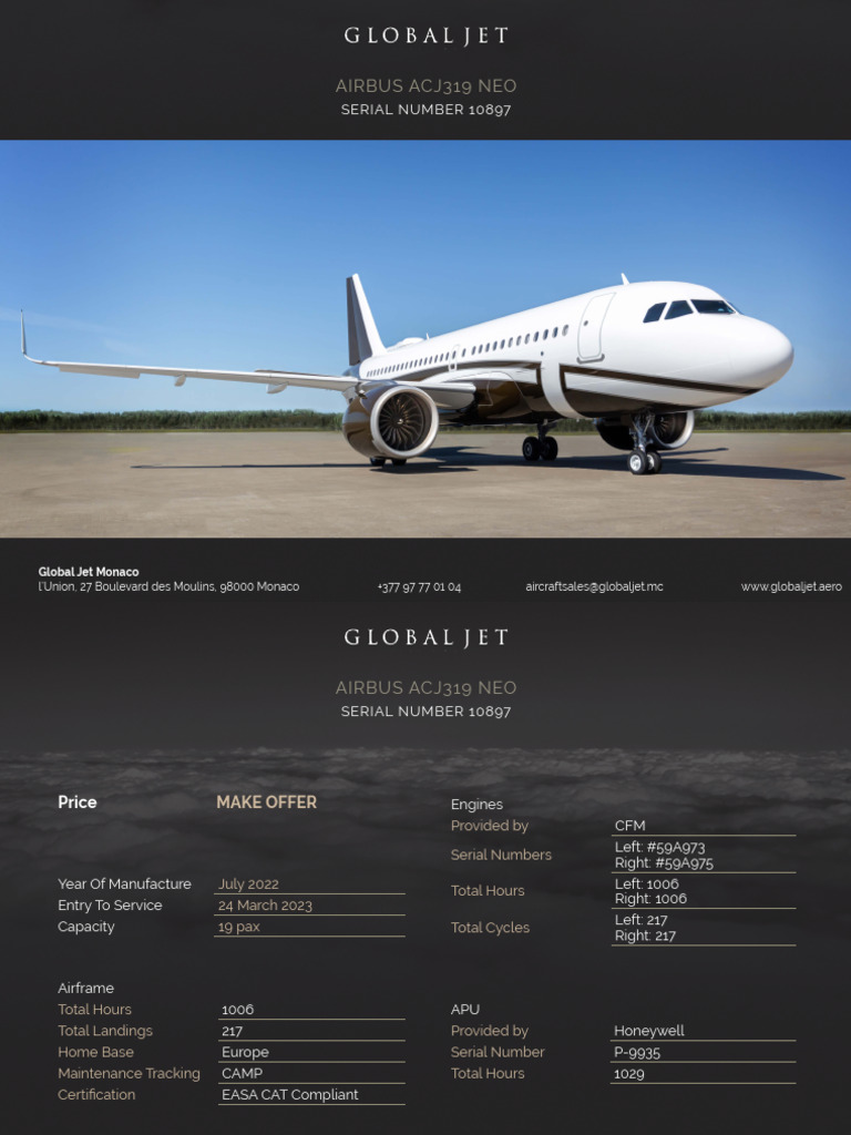 Airbus ACJ319 Neo - sn10897 | PDF | Aviation | Aircraft