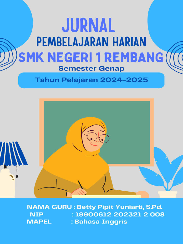 Kuning Ilustrasi Sampul Jurnal Pembelajaran Harian Siswa (210 X 330 MM ...