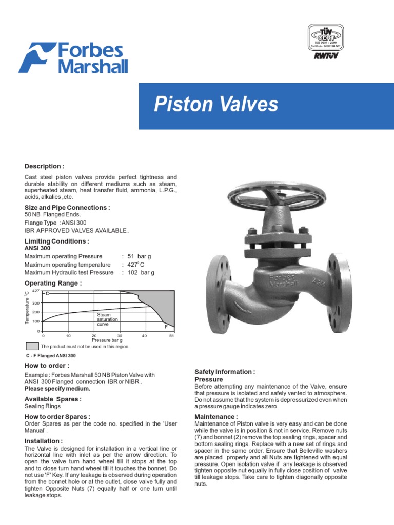 50 NB Piston Valces TIS | PDF | Valve | Hydraulic Engineering