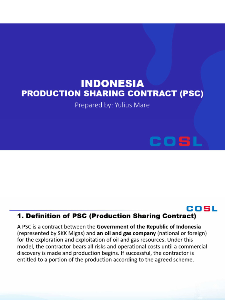 Indonesia's Production Sharing Contract Overview | PDF | Taxes ...