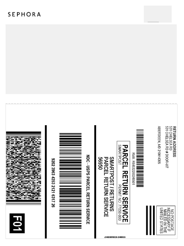 Sephora Return Instructions for VA | PDF
