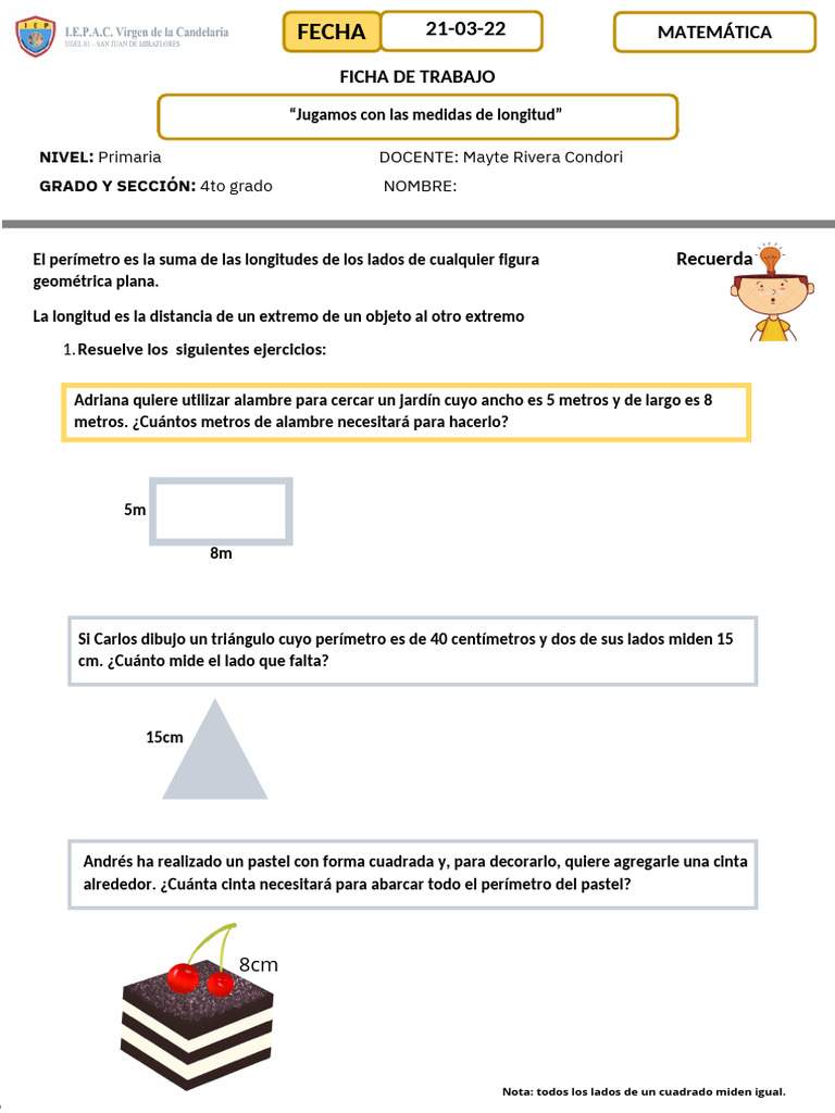 2da Ficha Matemática | PDF