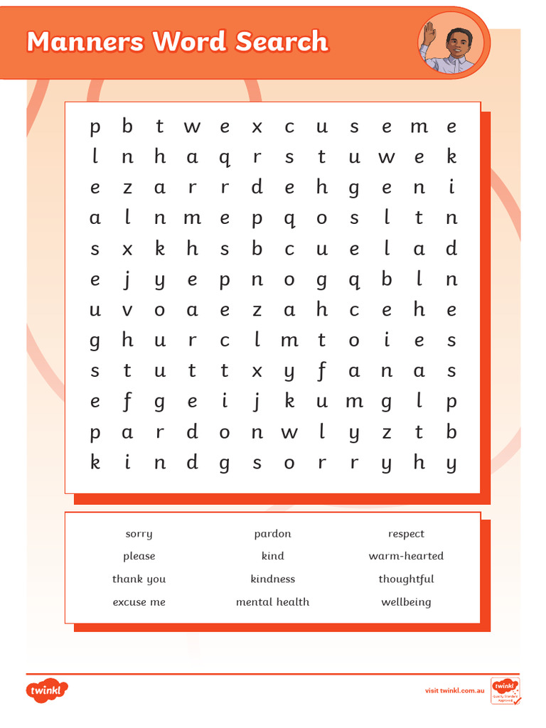 Manners Word Search - Worksheet | PDF