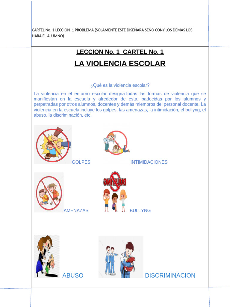 Cartel No1 Leccion No. 1 Problemas | PDF