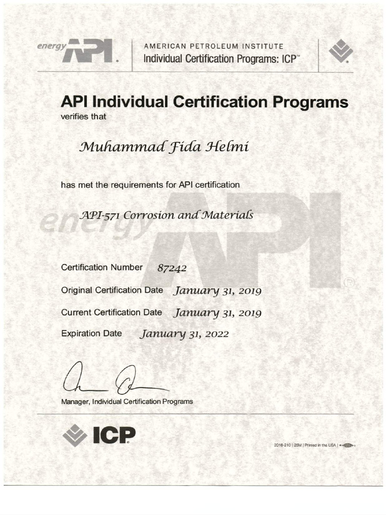 API 571 Cert No 87242 | PDF