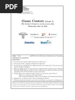 2022 Gauss 7 Contest | PDF | Mathematics