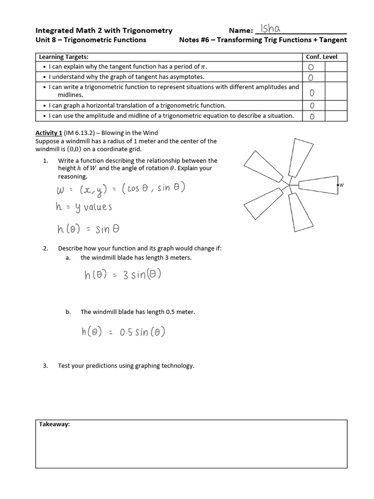U8Day6 - Transforming Trig Functions | PDF | Trigonometric Functions ...