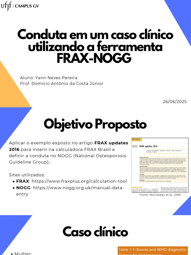 Conduta Clínica com FRAX e NOGG | PDF
