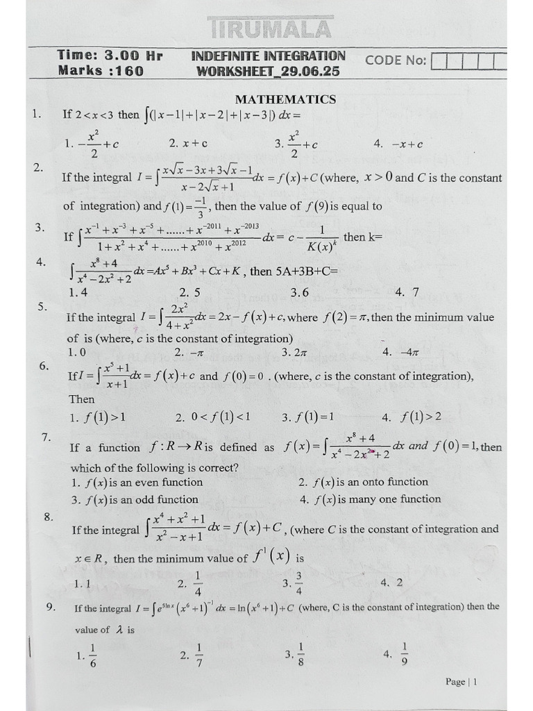 Maths Integration | PDF