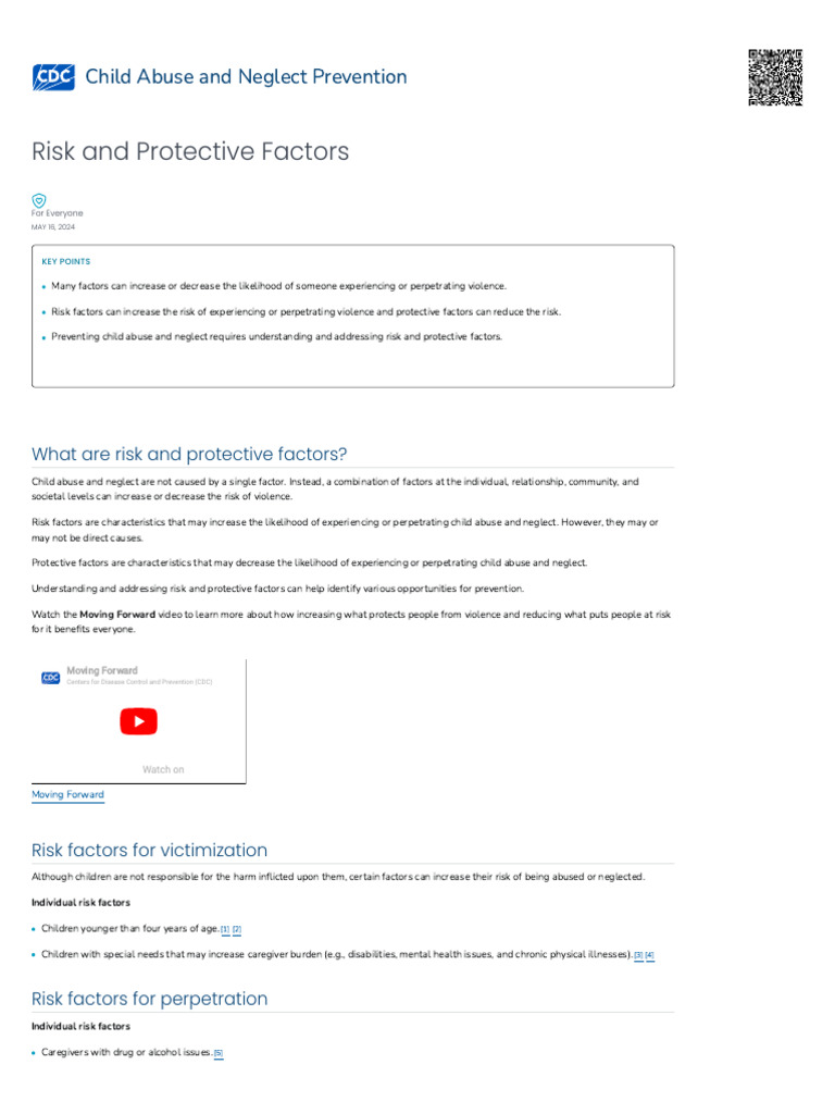 Risk and Protective Factors - Child Abuse and Neglect Prevention - CDC ...