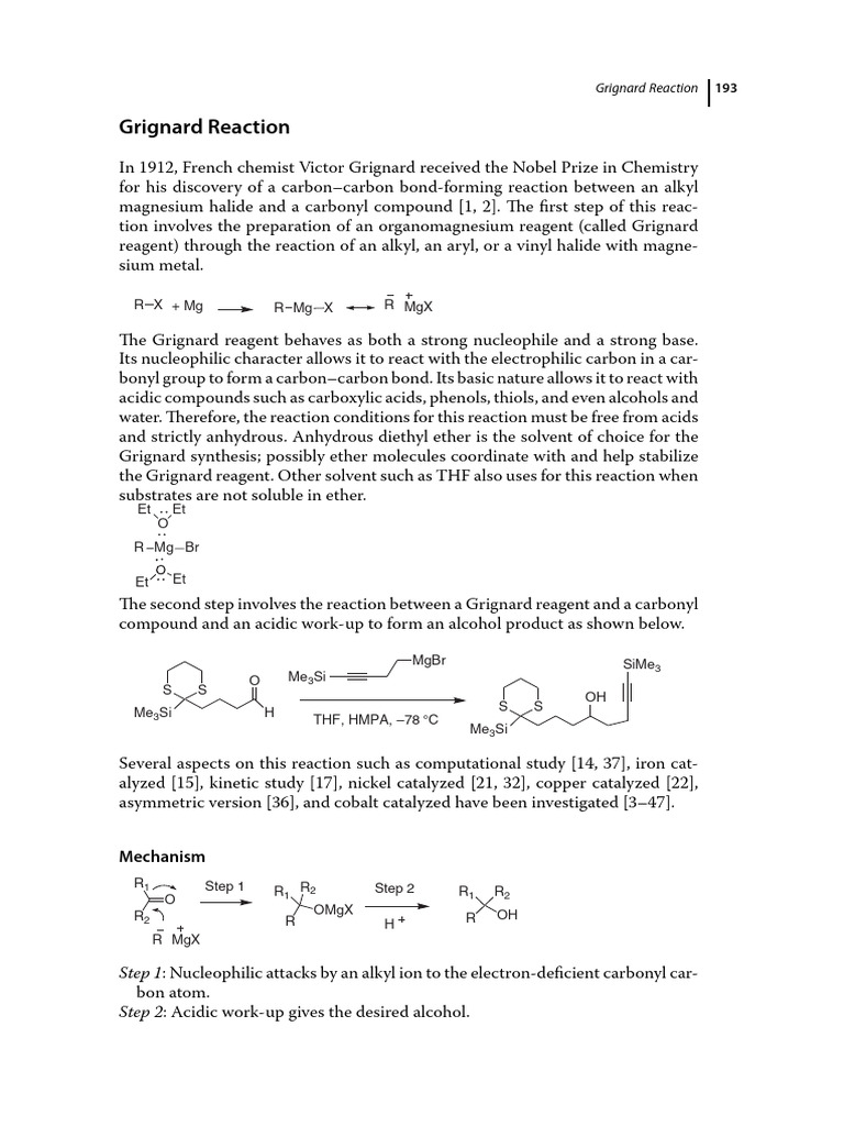 Grignard Reaction | PDF