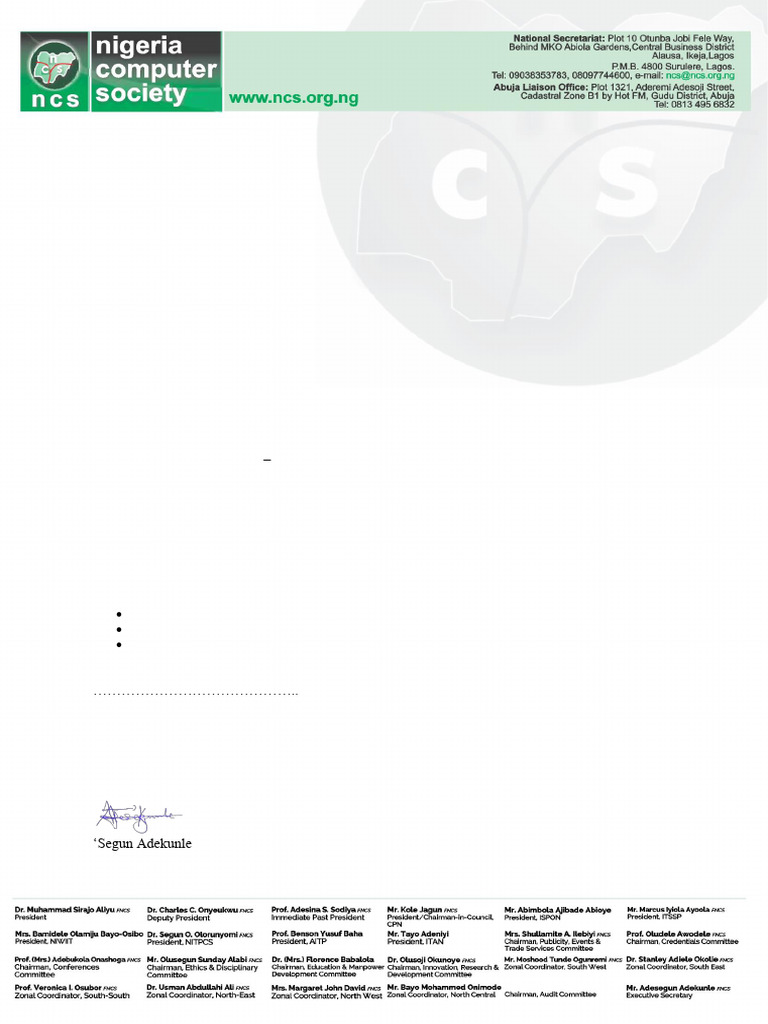 Letter To NACOSS | PDF