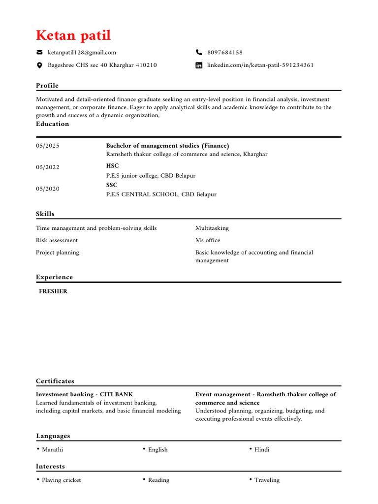 Ketan Patil Phonepe Shortlisted | PDF