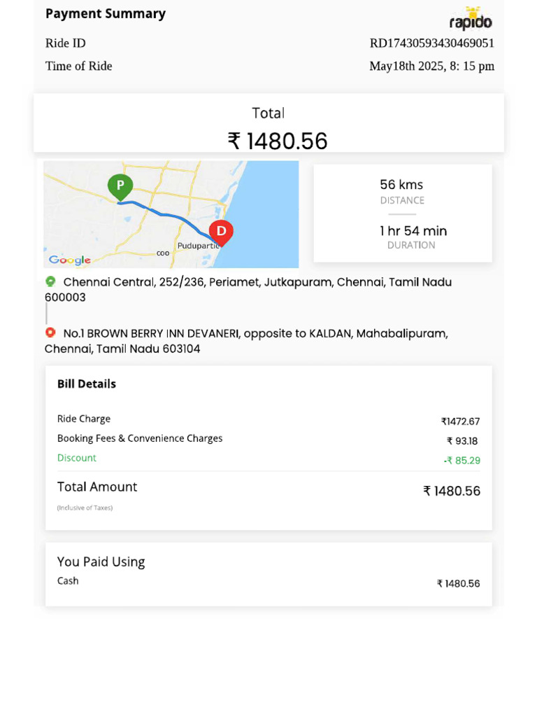Rapido Tax Invoice | PDF