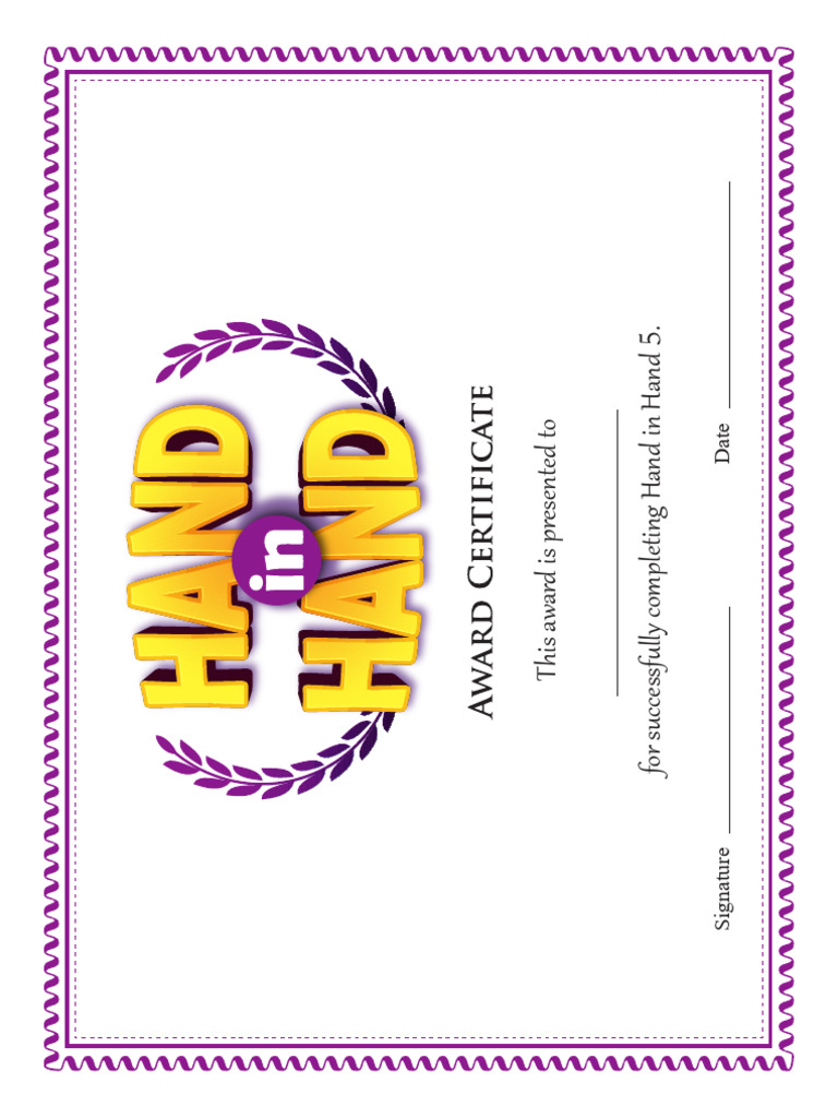 Hand in Hand SB5 Certificate | PDF