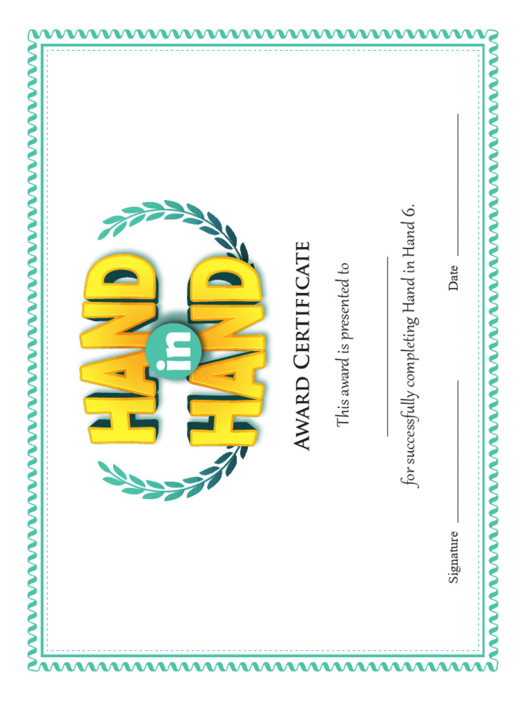 Hand in Hand SB6 Certificate | PDF