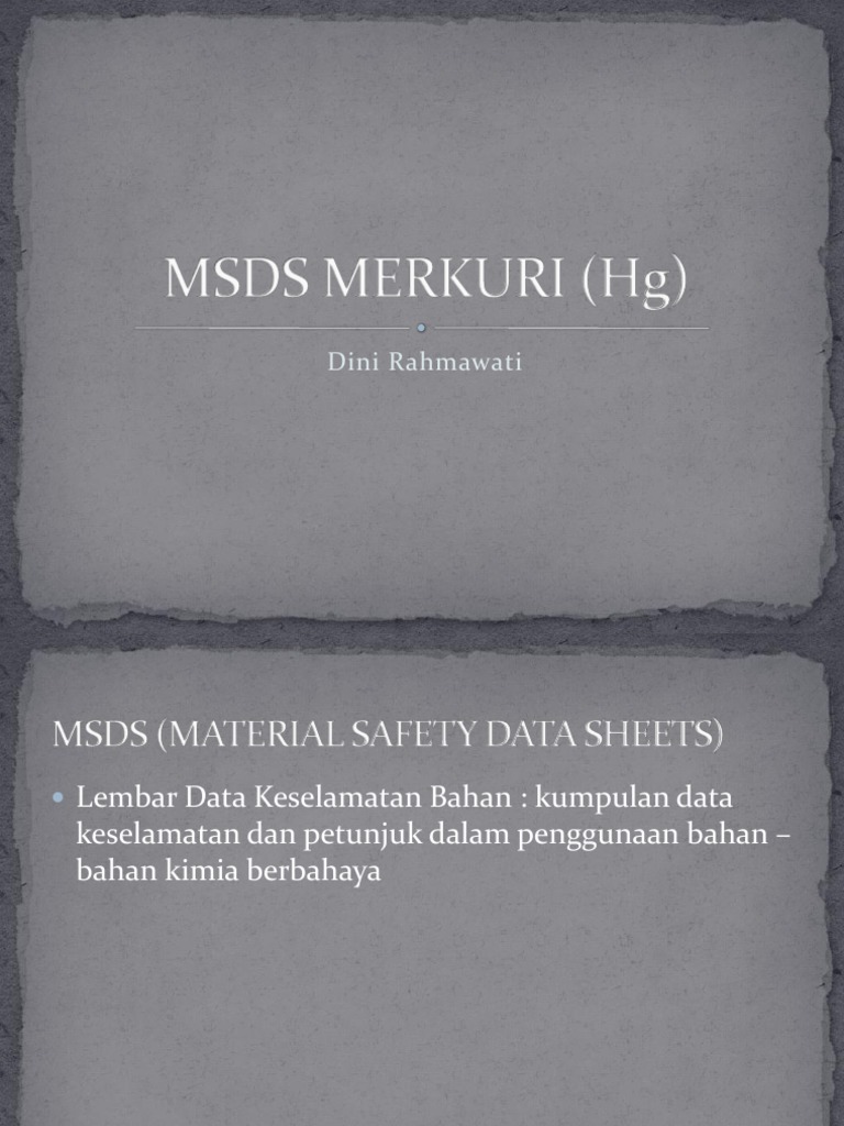 Msds Merkuri (HG) | PDF