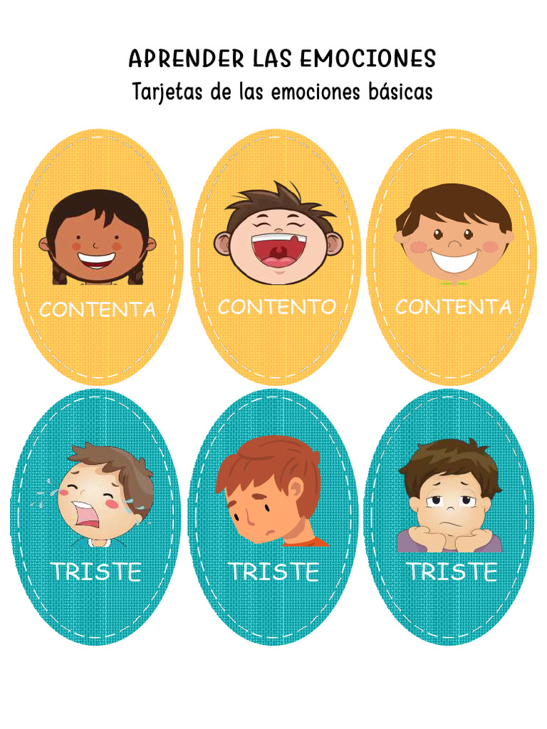 Tarjetas de Las Emociones Básicas | PDF