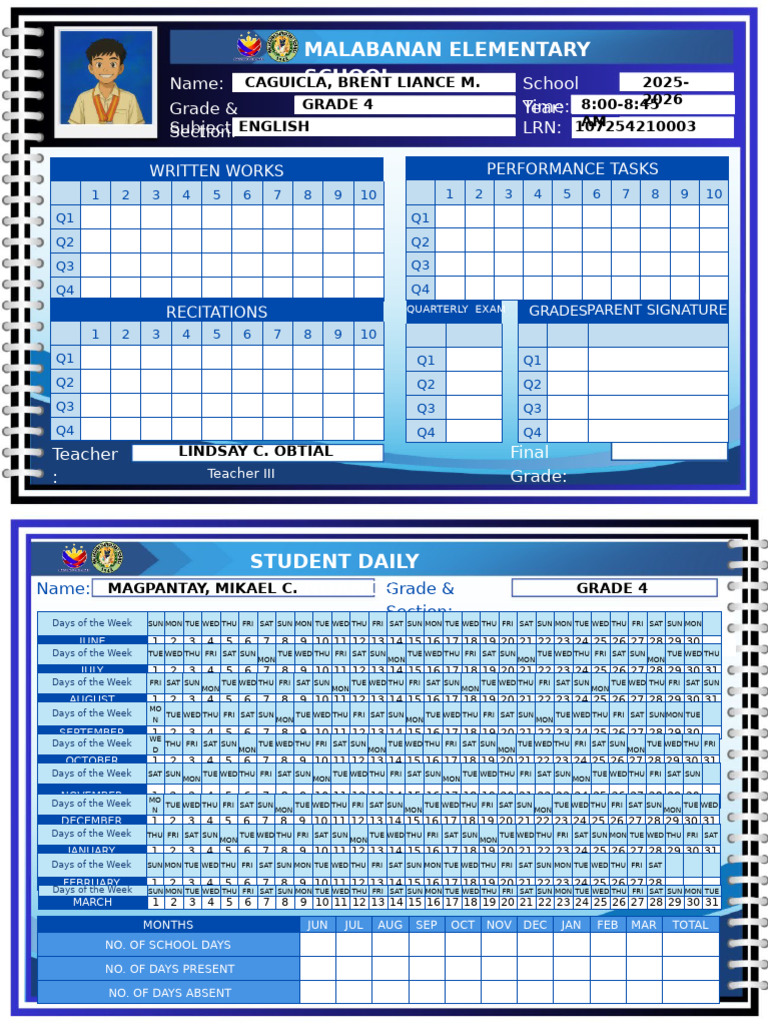 1 Assessment Record Template 2025-2026 | PDF