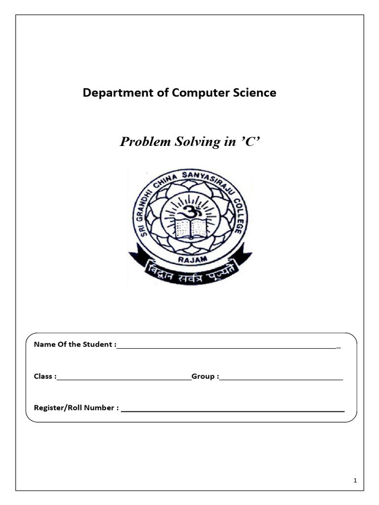 Problem Solving in C | PDF | Computer Data Storage | Programming