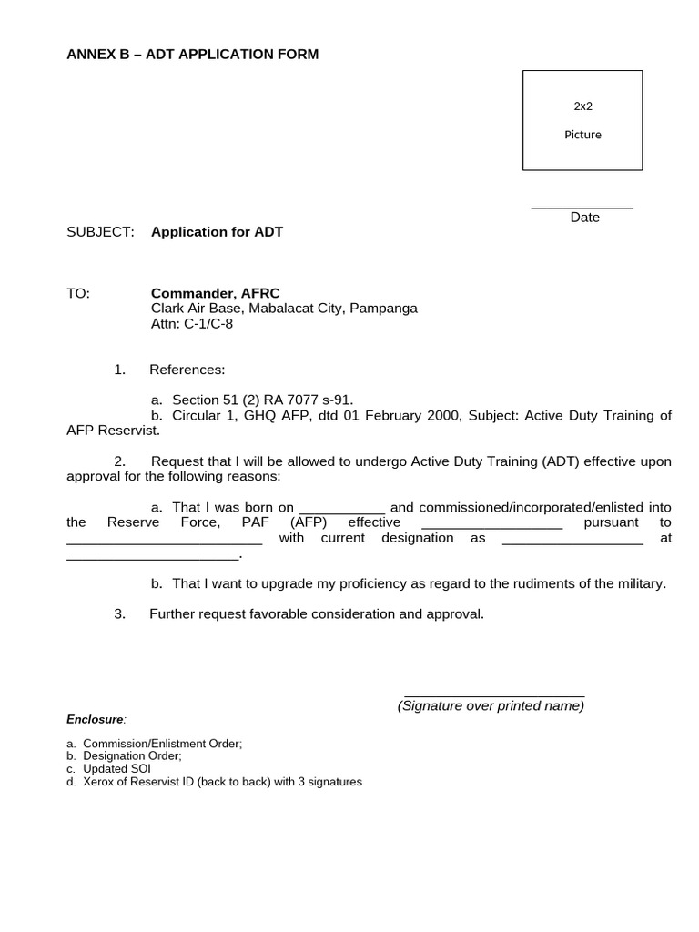 Application Form ADT CY 2025 | PDF