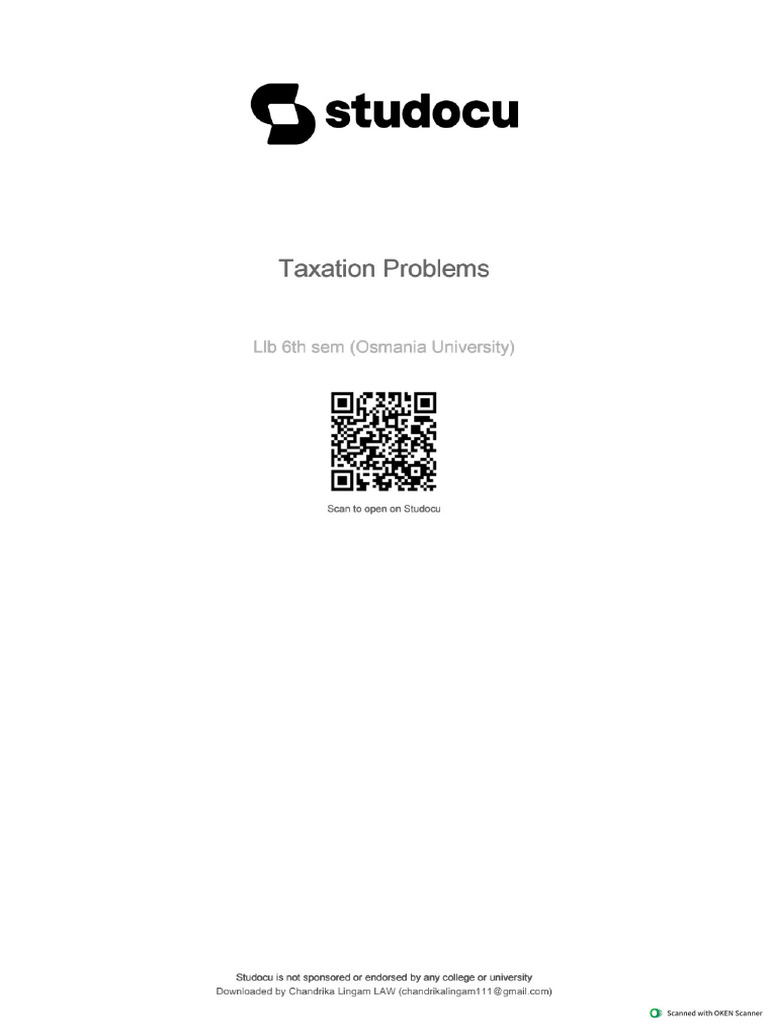 Taxation Problems | PDF