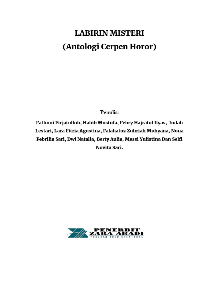 LABIRIN MISTERI (Antologi Cerpen Horor) - Cetak | PDF