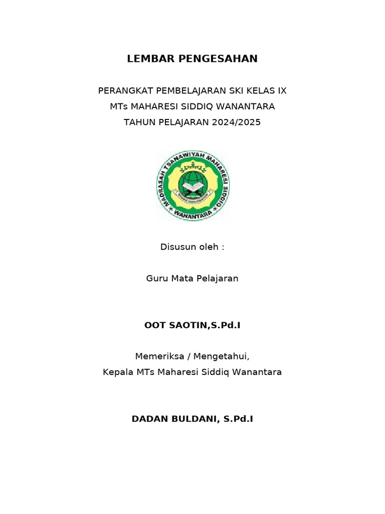 Lembar Pengesahan Perangkat | PDF