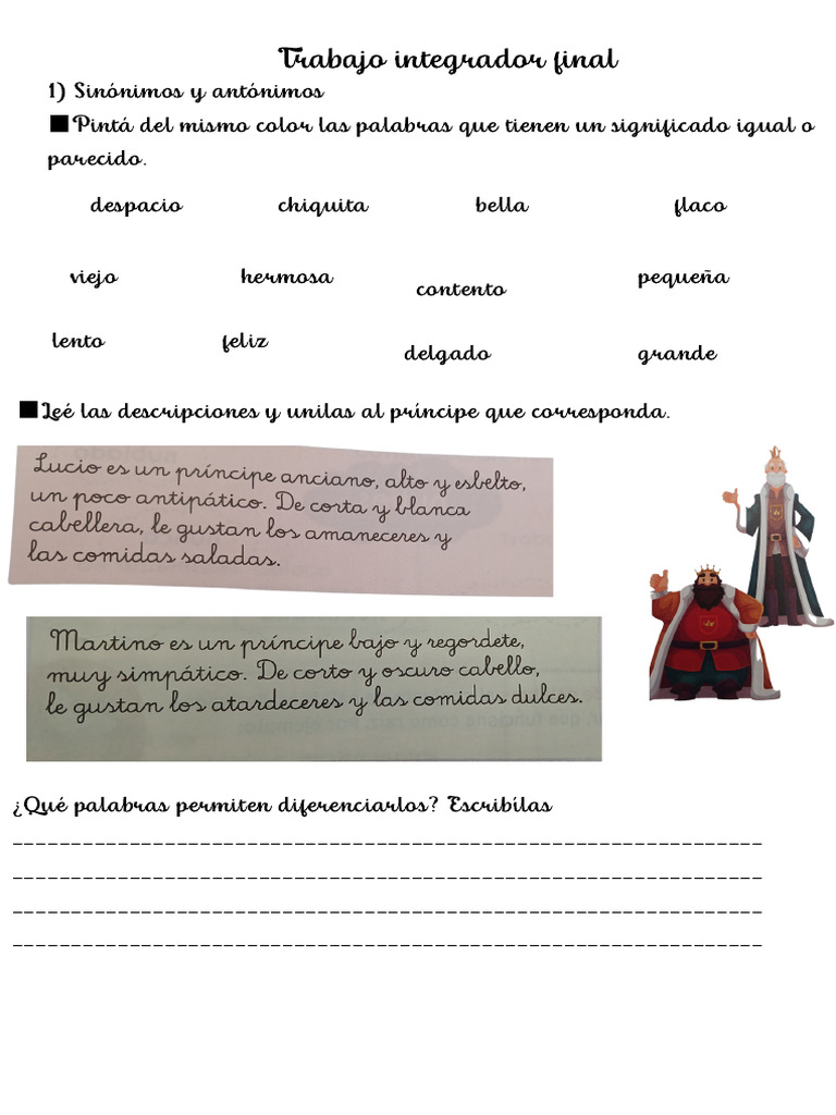 Actividades para Trabajar Sinonimos y Antonimos | PDF