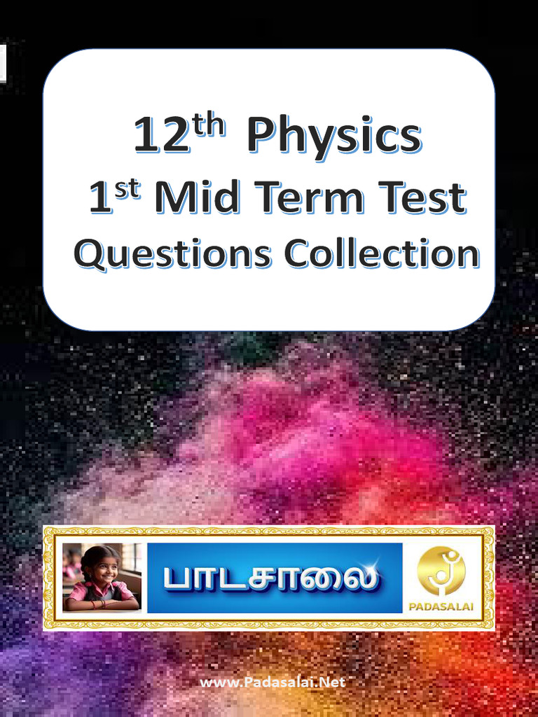 12th Physics (English Medium) - 1st Midterm Questions Collection | PDF | Magnetic Field | Capacitor