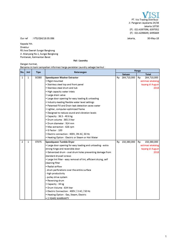 VTD 086 RSJ Sungai Bangkong - Laundry | PDF | Washing Machine ...