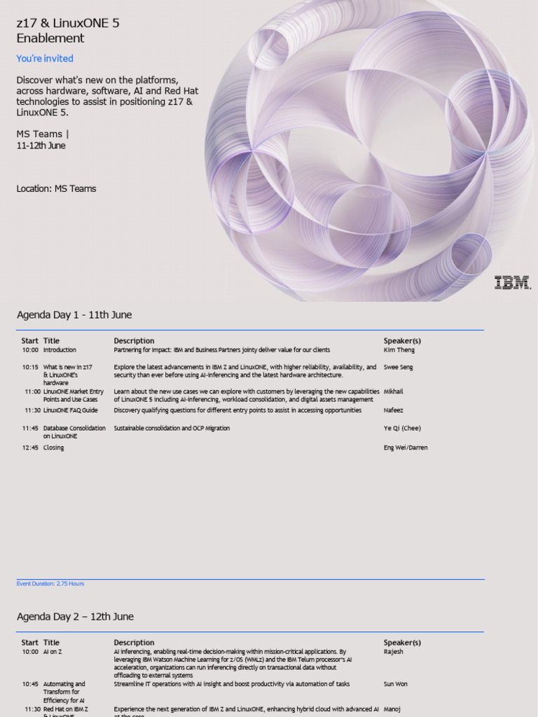 z17 and LinuxONE 5 BP Enablement June 2025 | PDF | Ibm | Artificial ...