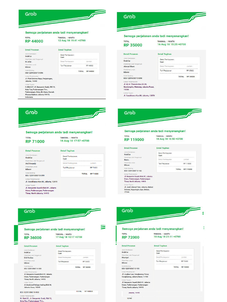 Grab Receipt August | PDF