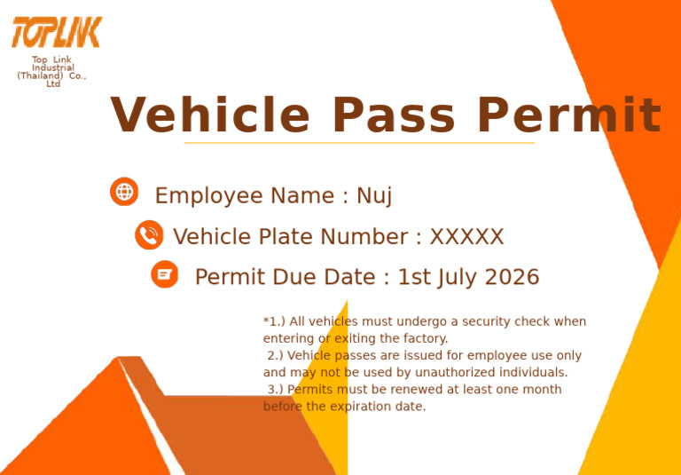 Vehicle Pass Permit | PDF