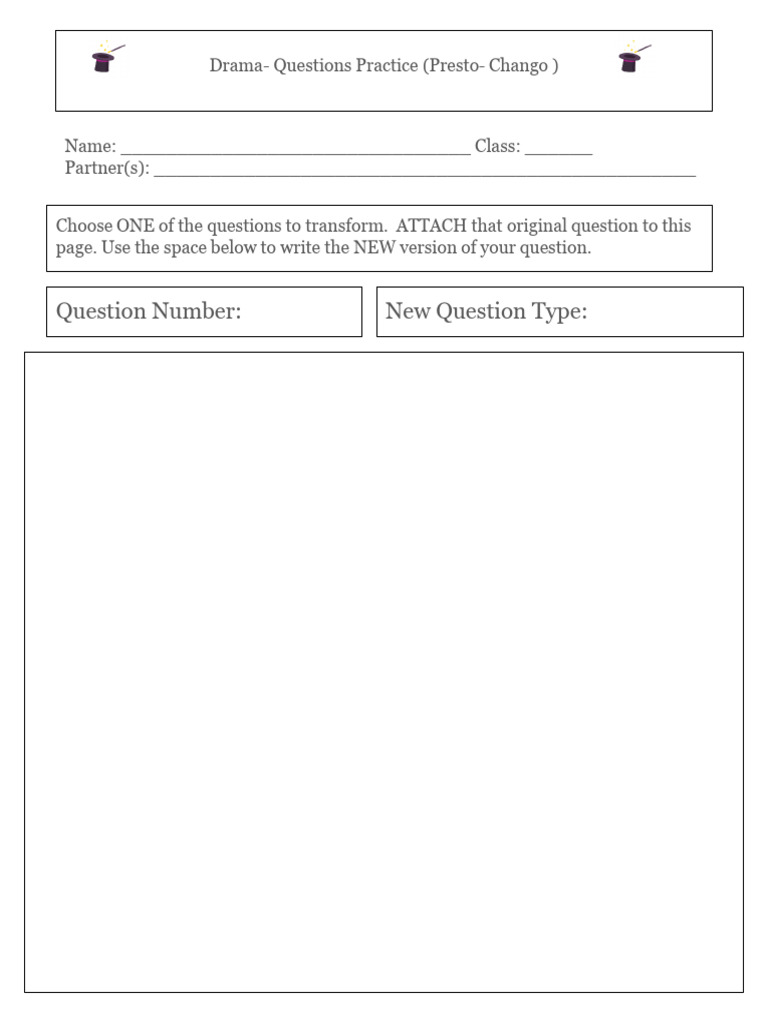 Drama Question Transformation Guide | PDF