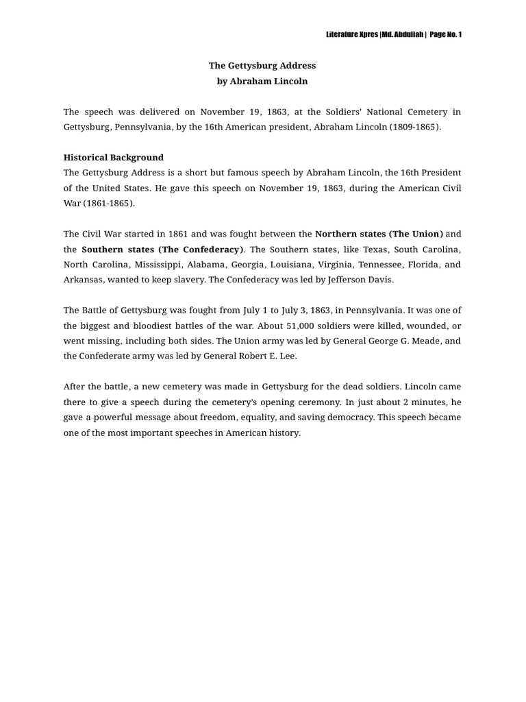 The Gettysburg Address | PDF
