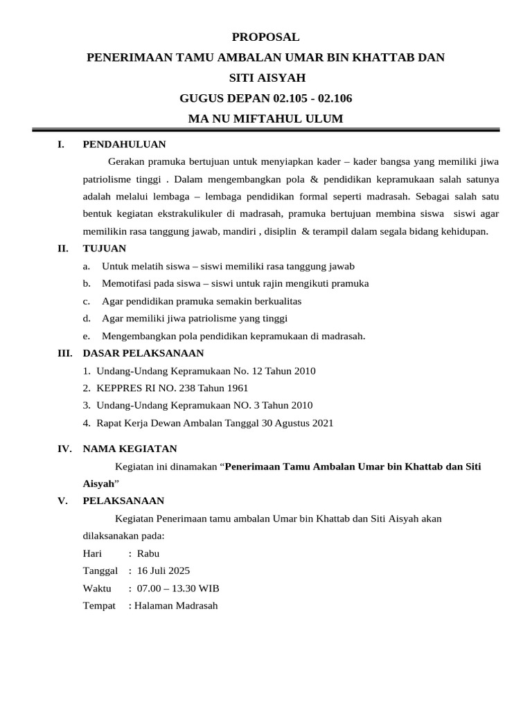 PROPOSAL PTA 2025-2026 Revisi | PDF