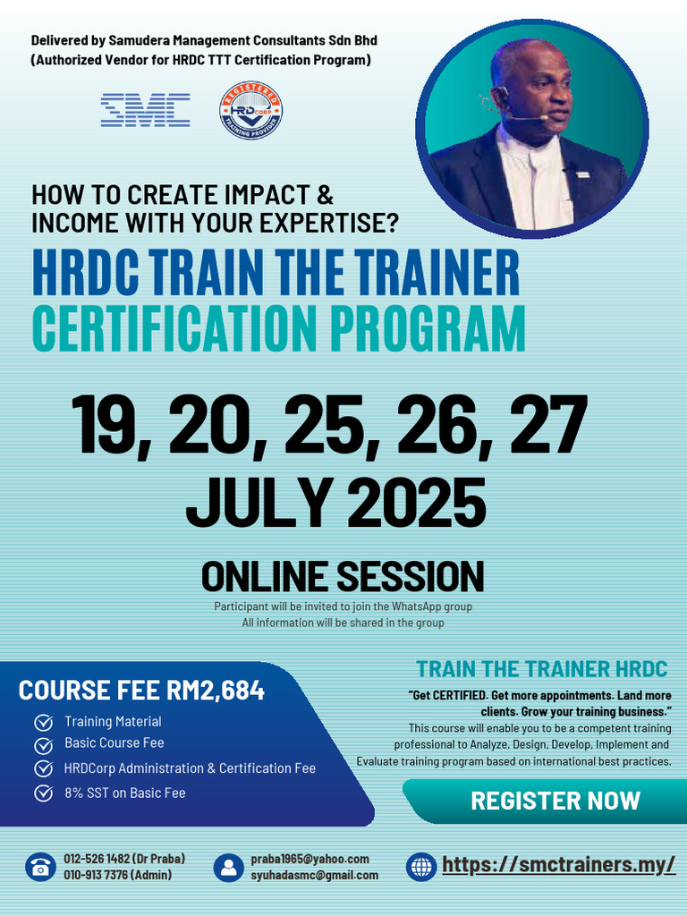 HRDC Train the Trainer Certification 2025 | PDF