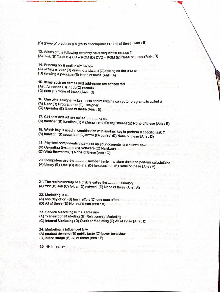 Ri Computer Question | PDF