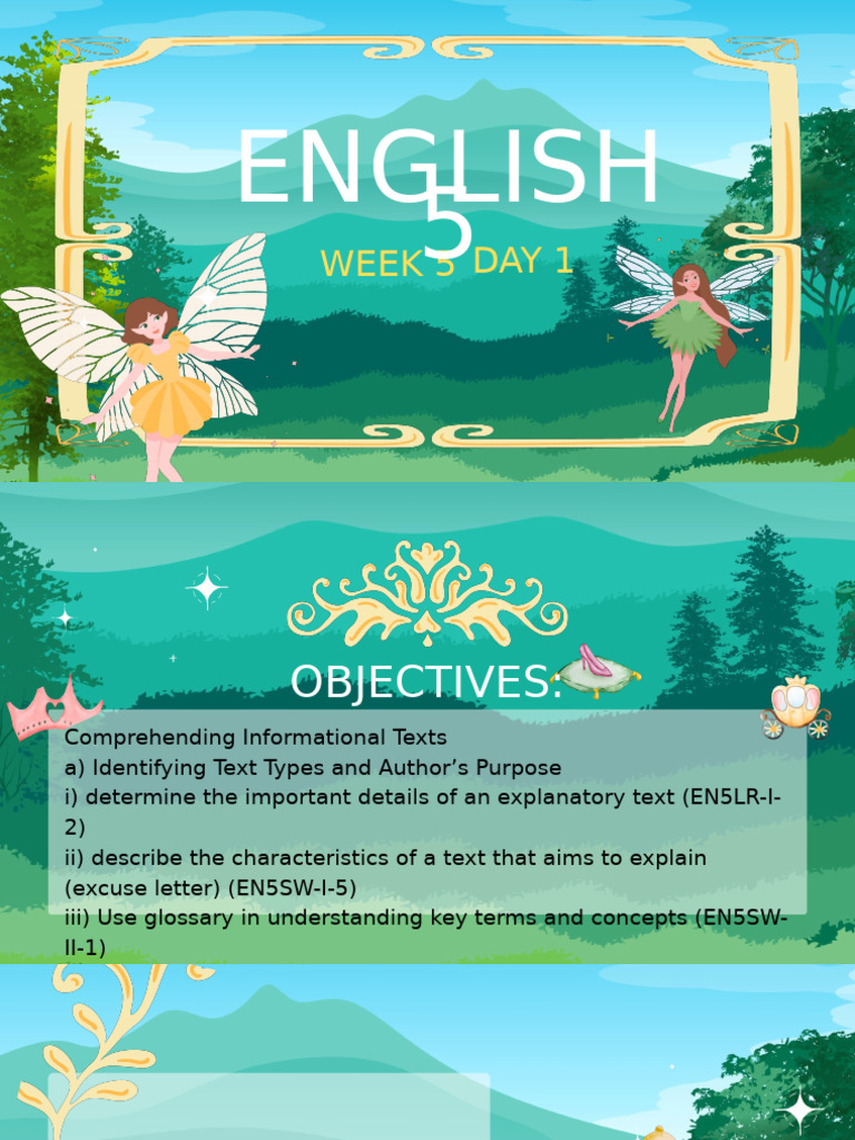 q1 English 5 Week 5 Day 1 | PDF