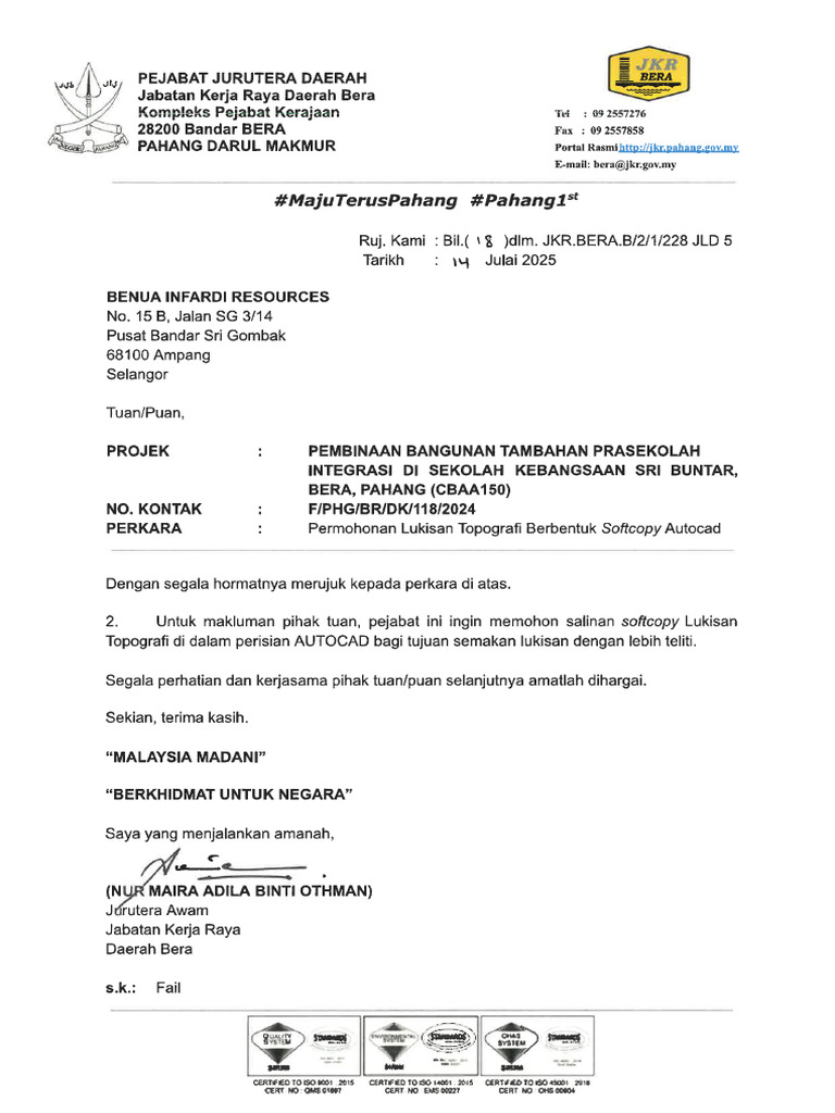 Permohonan Lukisan Topografi Berbentuk Softcopy Autocad | PDF