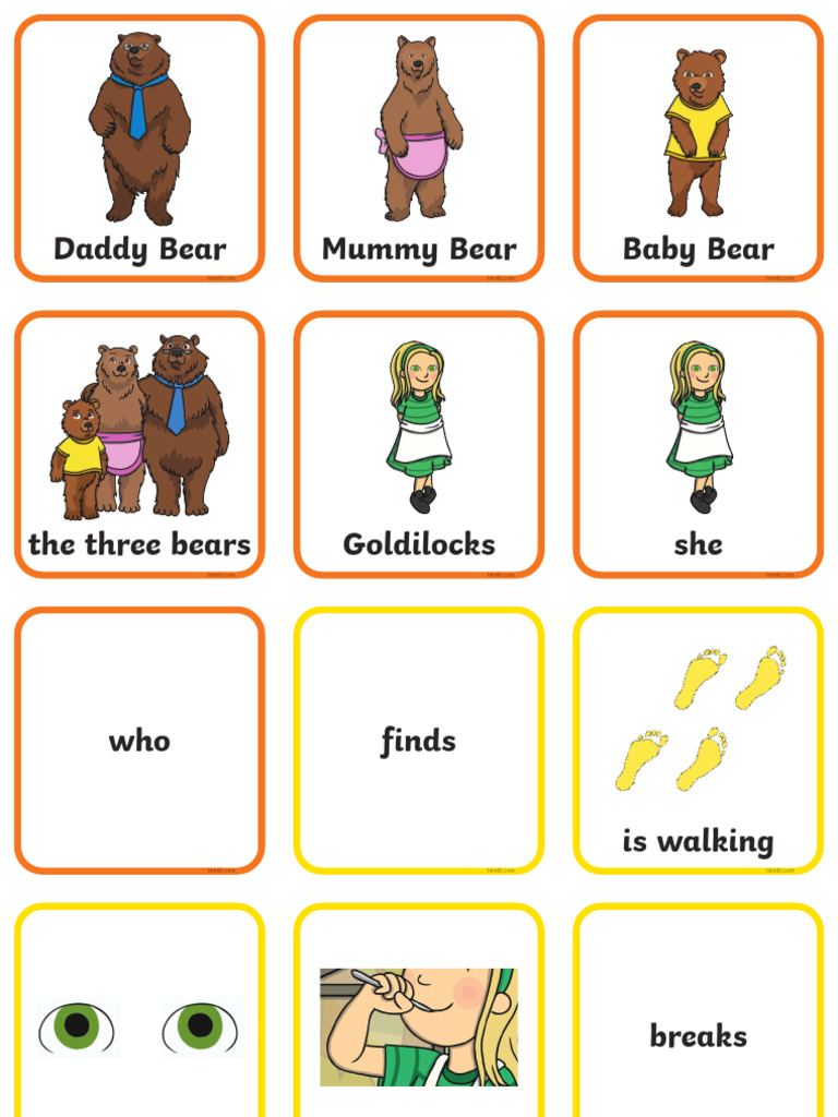 Goldilocks: Characters and Vocabulary | PDF