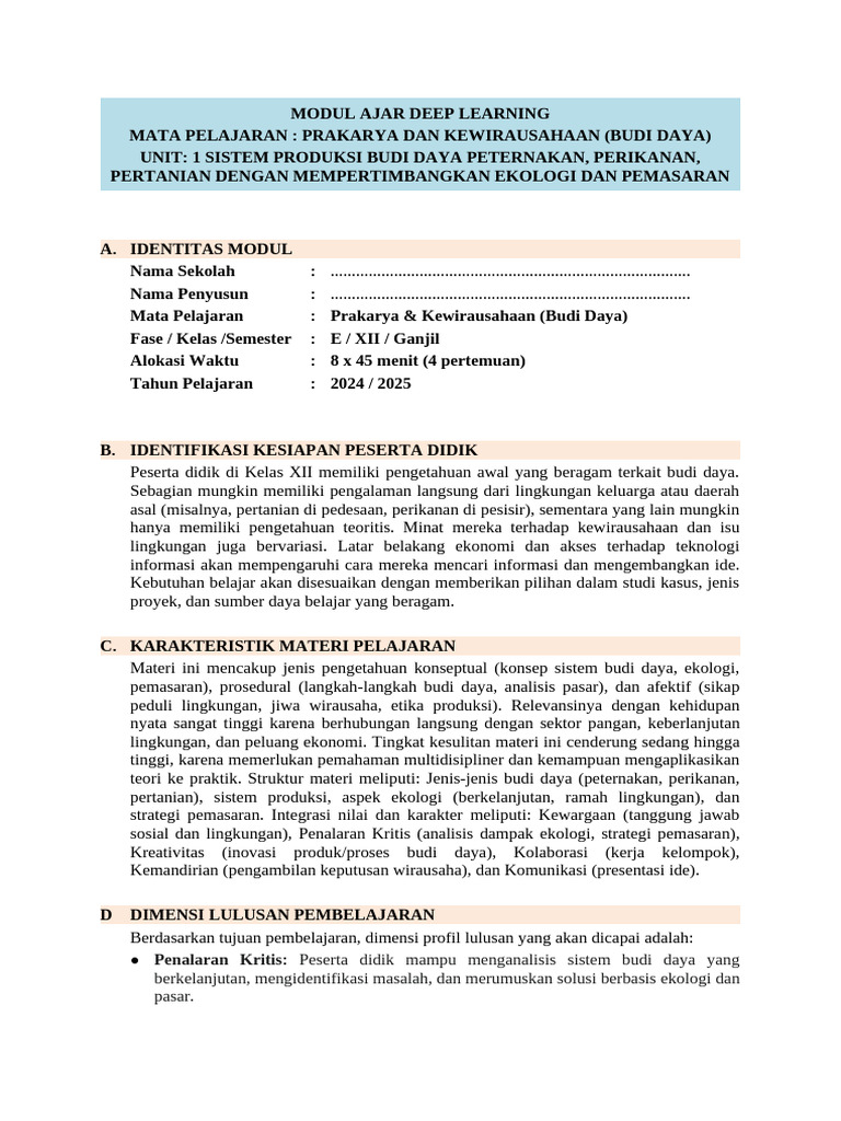 Modul Unit 1 Sistem Produksi | PDF
