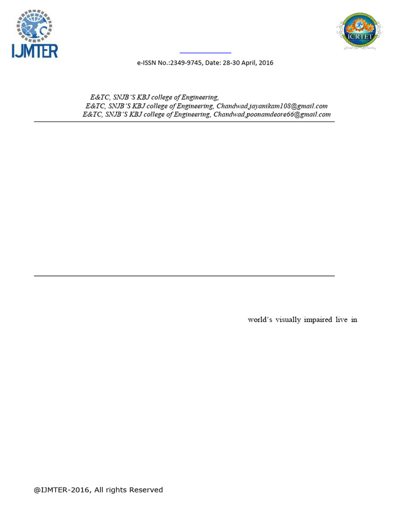 Smart Blind Walking Stick | PDF | Microcontroller | Visual Impairment