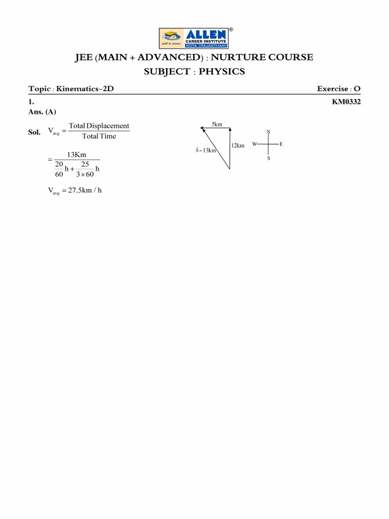 Kinematics - Exercise Solution-5 250630 204911 | PDF
