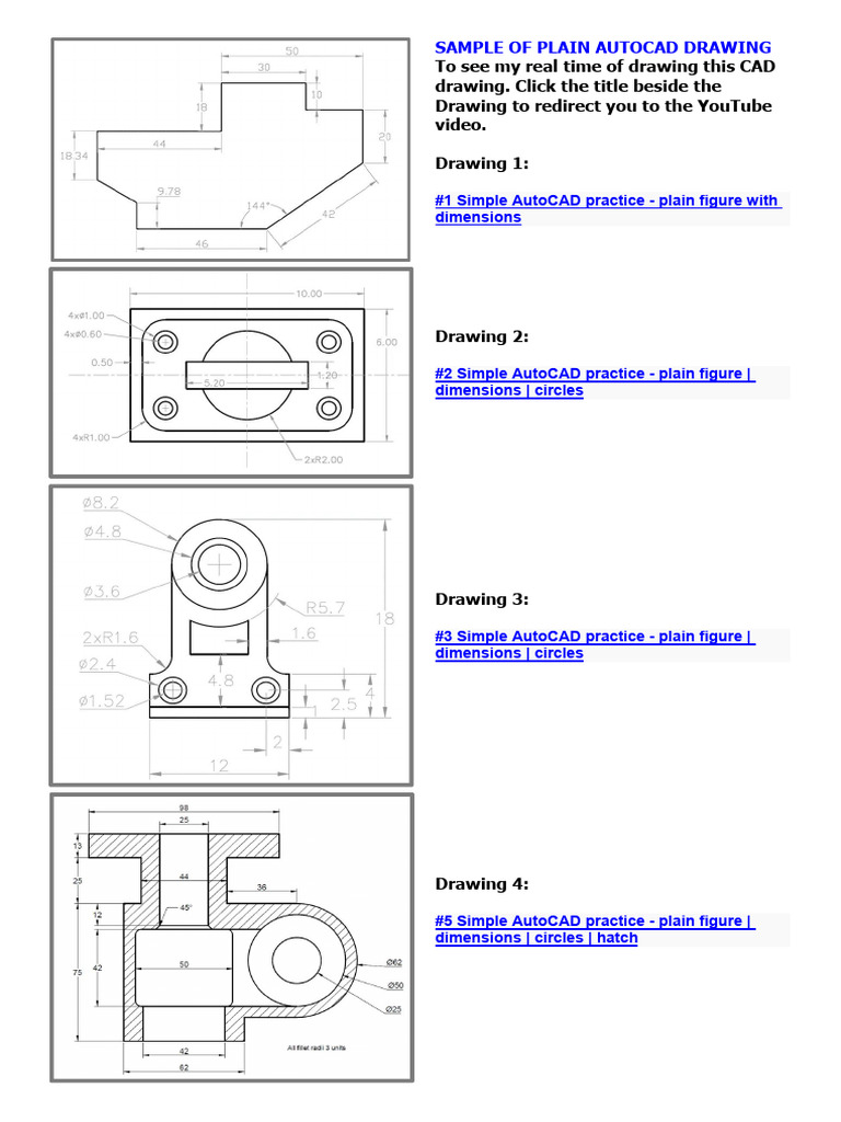 Simple AutoCAD Drawing Samples | PDF | Pipe (Fluid Conveyance ...