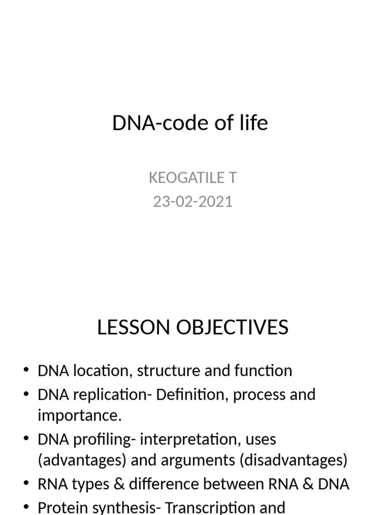 Dna - Code of Life | PDF