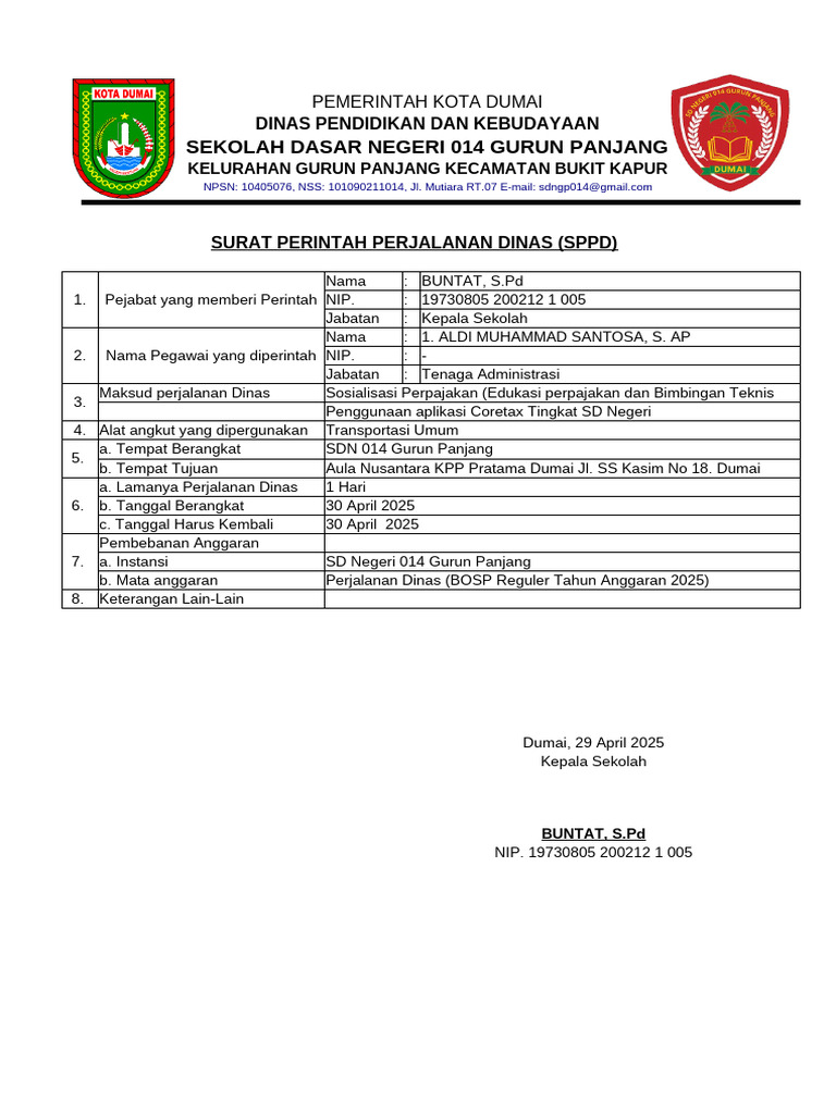 Surat Tugas Excel Aldi | PDF